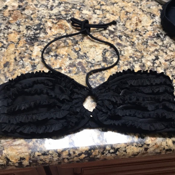 Xhilaration | Swim | Black Ruffle Bikini Top Xl | Poshmark